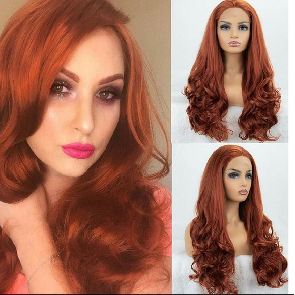 Accessories | 24 Copper Red Wavy Lace Front Wig New | Poshmark